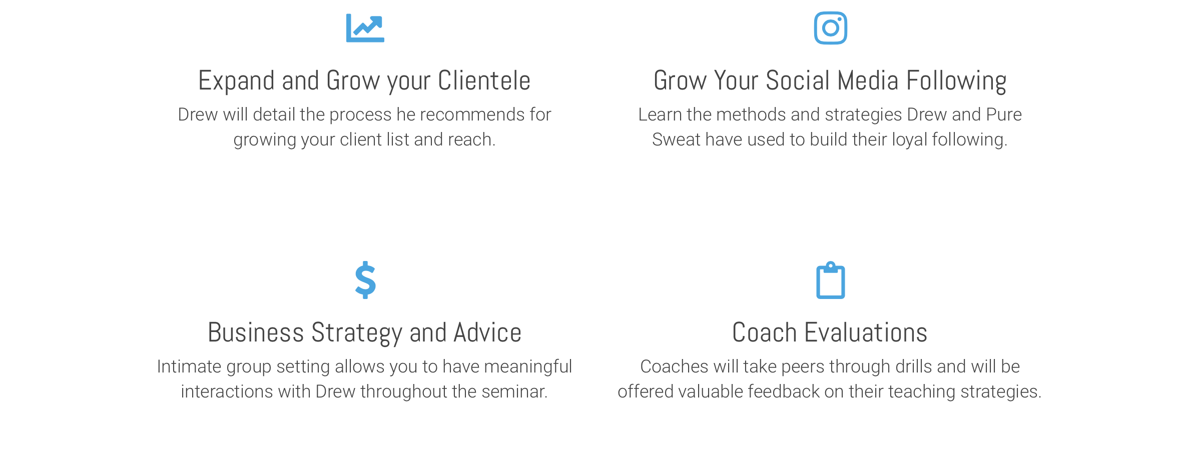 Pure Sweat NEXT Skills Coach Workshop